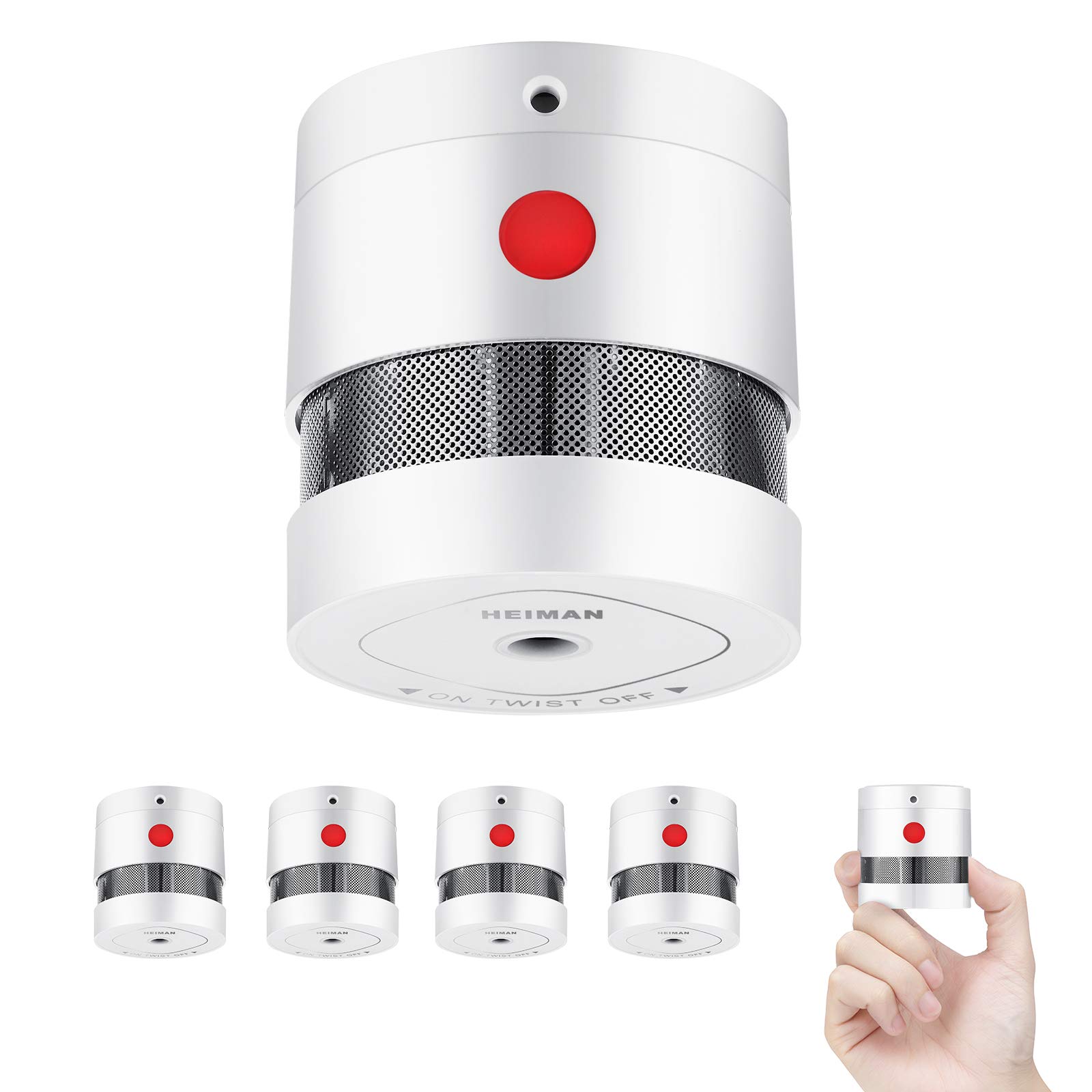 Buy HEIMAN Mini Smoke Alarm, 10-Year Battery (Battery Included) Mini ...