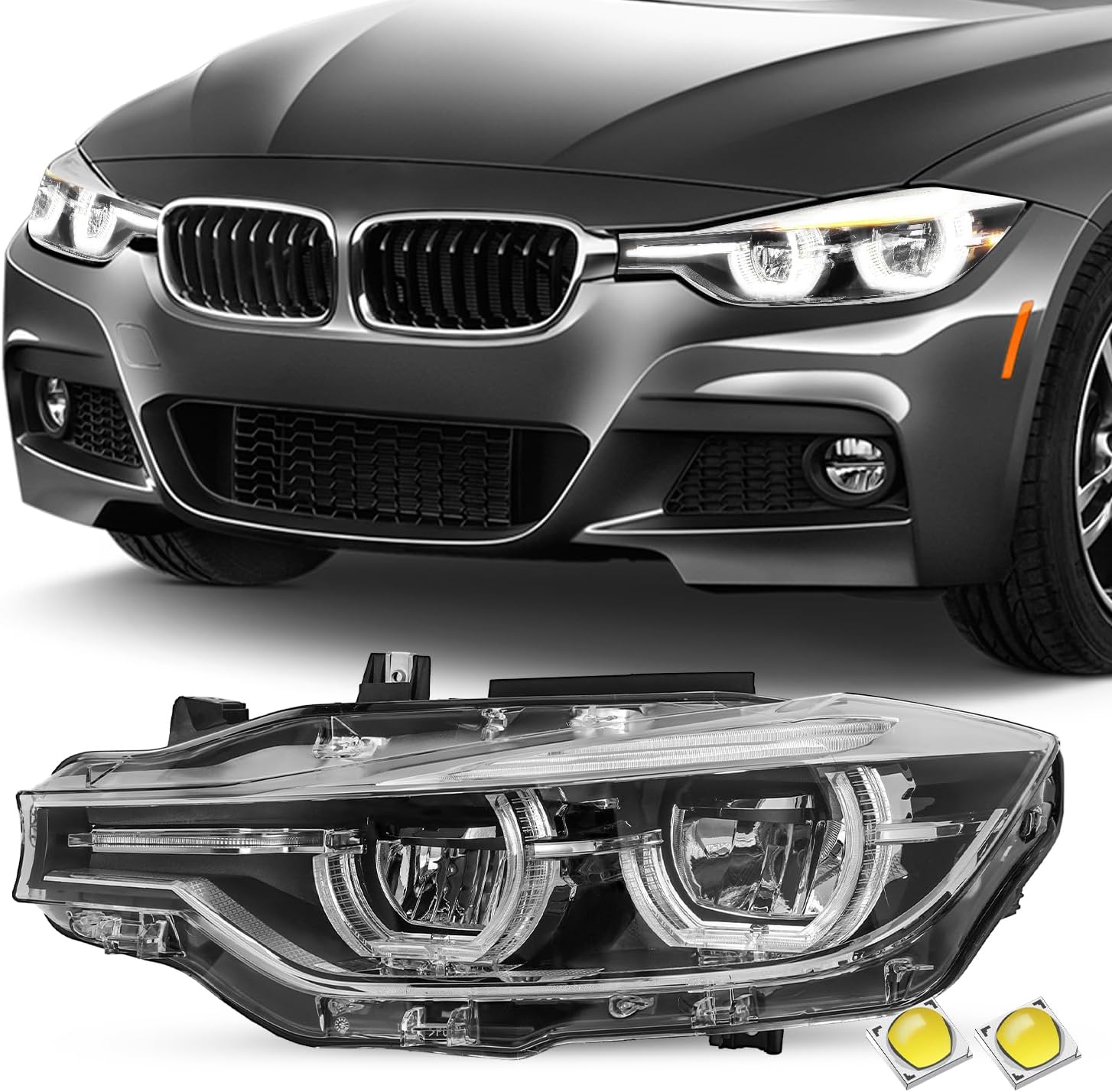 Amazon.com: SOCKIR Full LED Headlight Assembly Replacement for 2016 ...