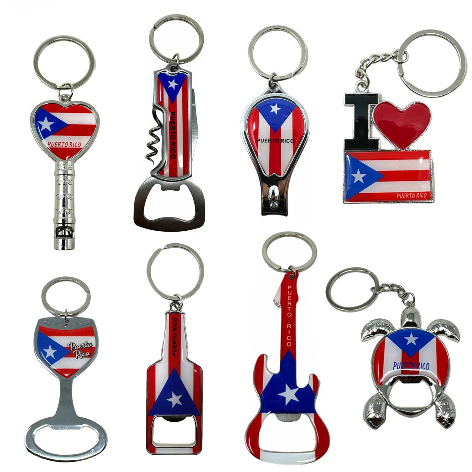 Amazon.com: 8 Pack of Puerto Rico Keychain Souvenir, Charms, 6 Bottle ...