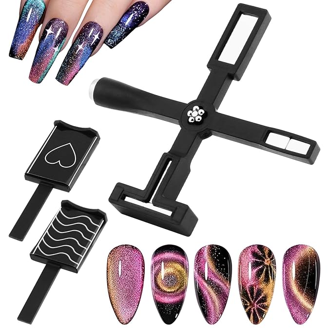 Amazon.com : 3pcs Nail Magnet Tool - 5 in 1 Magnetic Stick for Cat Eye ...