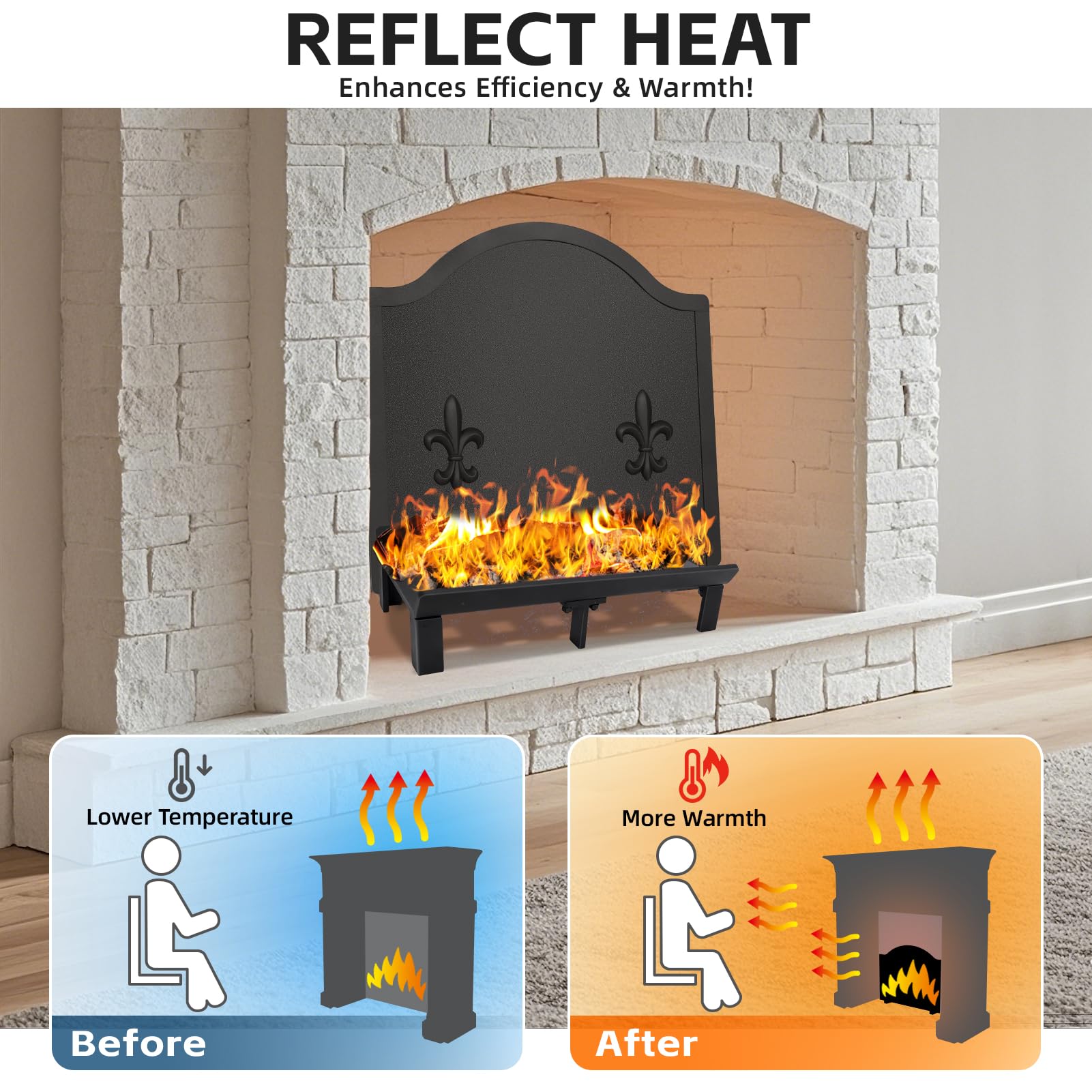 Snapklik.com : STBoo Firebacks For Fireplace 16 Inch - Fireplace Back ...