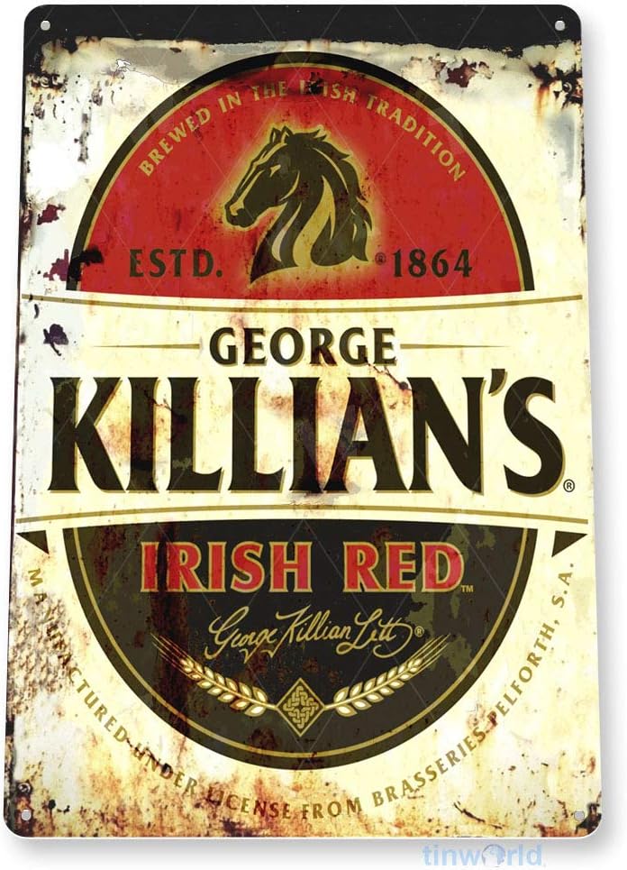 Amazon.com: Tinworld Tin Sign: Killians Red Rustic Retro Bar Pub Beer ...