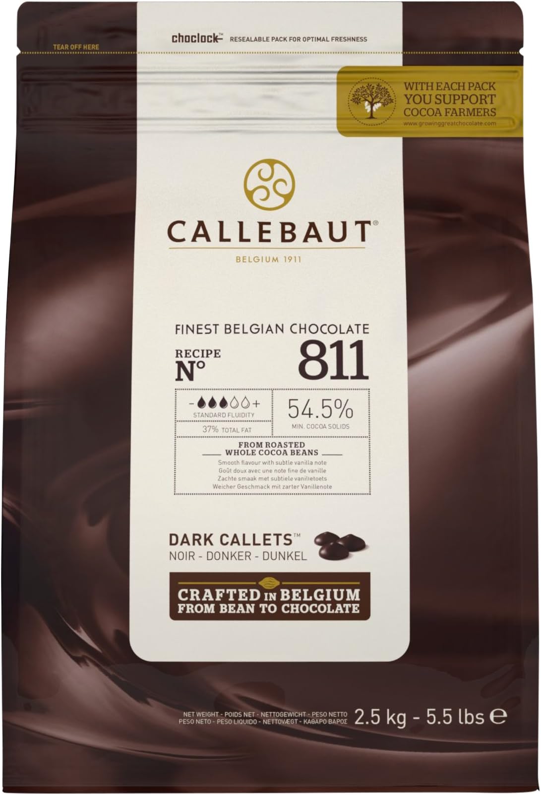 Amazon.com : Callebaut 823 Milk Chocolate Callets - 22 LBS Belgian ...