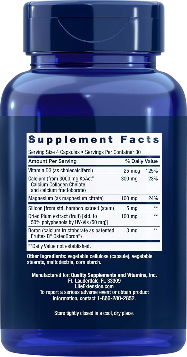 Life Extension Bone Strength Collagen Formula with Calcium Magnesium ...