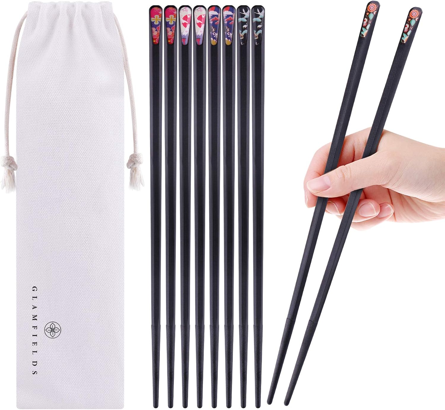 Amazon.com: 5 Pairs Chopsticks with Unique Patterns, GLAMFIELDS ...
