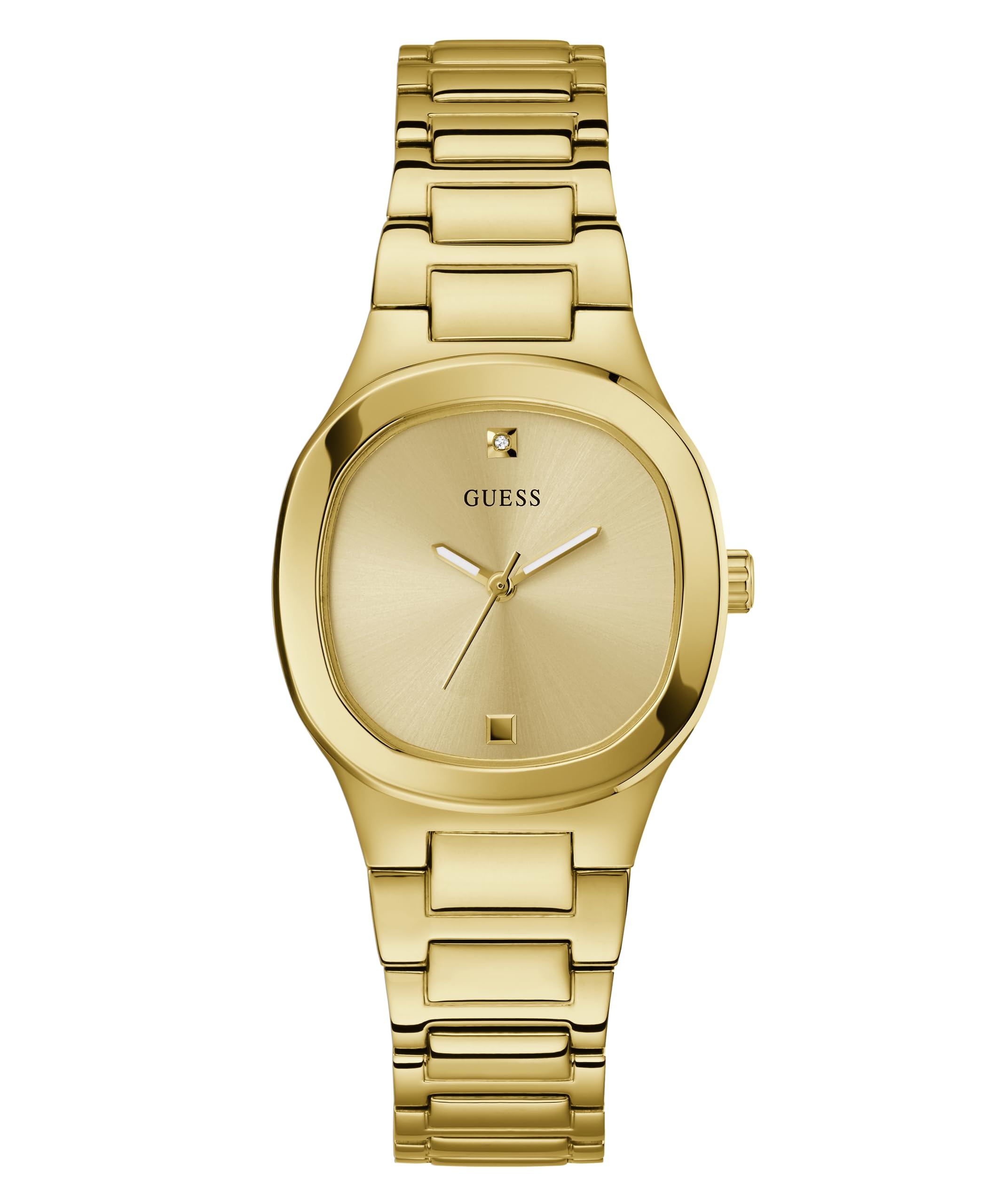 Amazon.com: GUESS Women's 32mm Watch - Gold Tone Bracelet Champagne ...