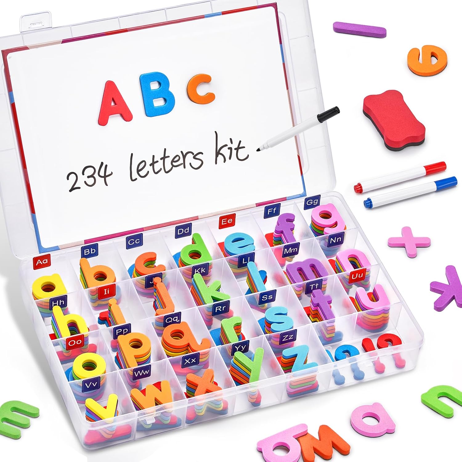 Amazon.com: JoyCat Classroom Magnetic Letters Kit Colorful 234 Pcs with ...