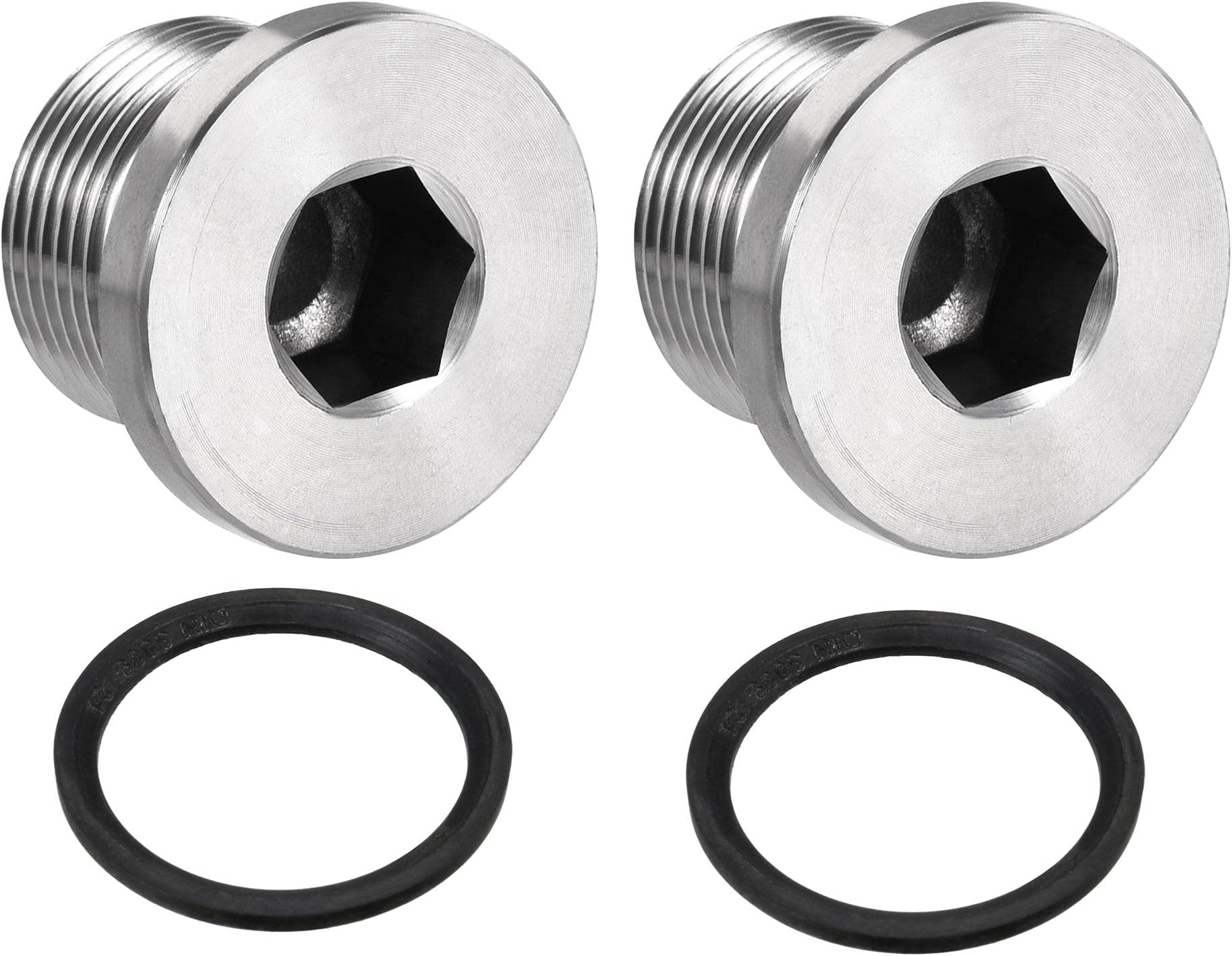 uxcell M24 X 1.5 Male Outer Hex Head Plug - 304 Stainless Steel Solid ...