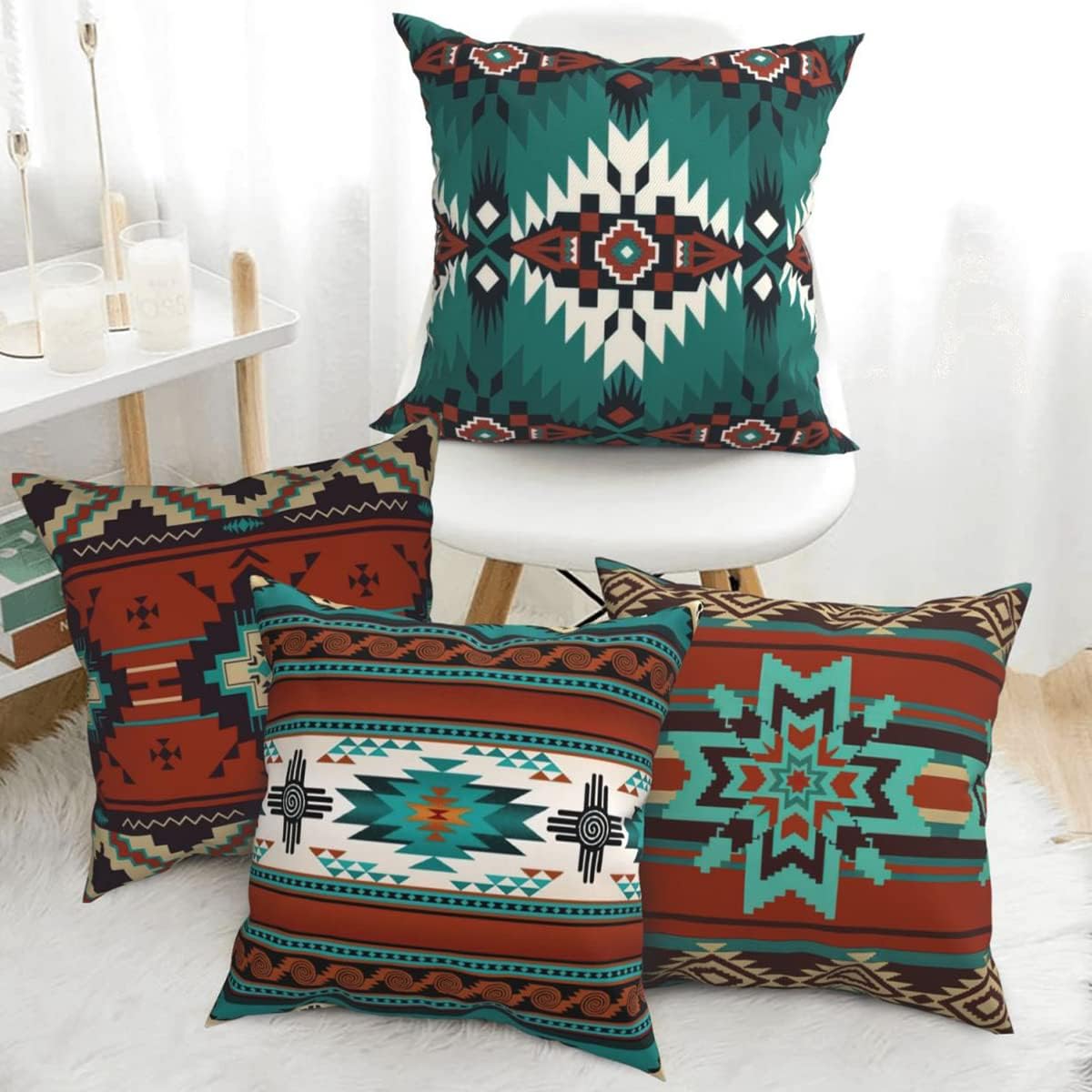 Amazon.com: Western Native American Throw Pillow Covers 18X18 ...