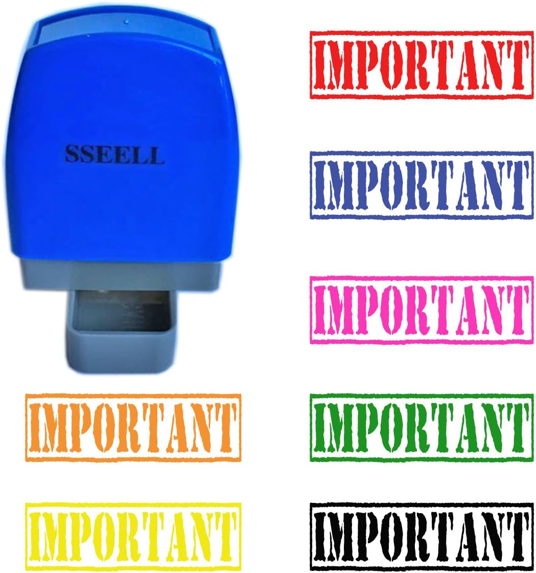 Amazon.com : SSEELL Important Self Inking Rubber Stamp Self-Inking RE ...