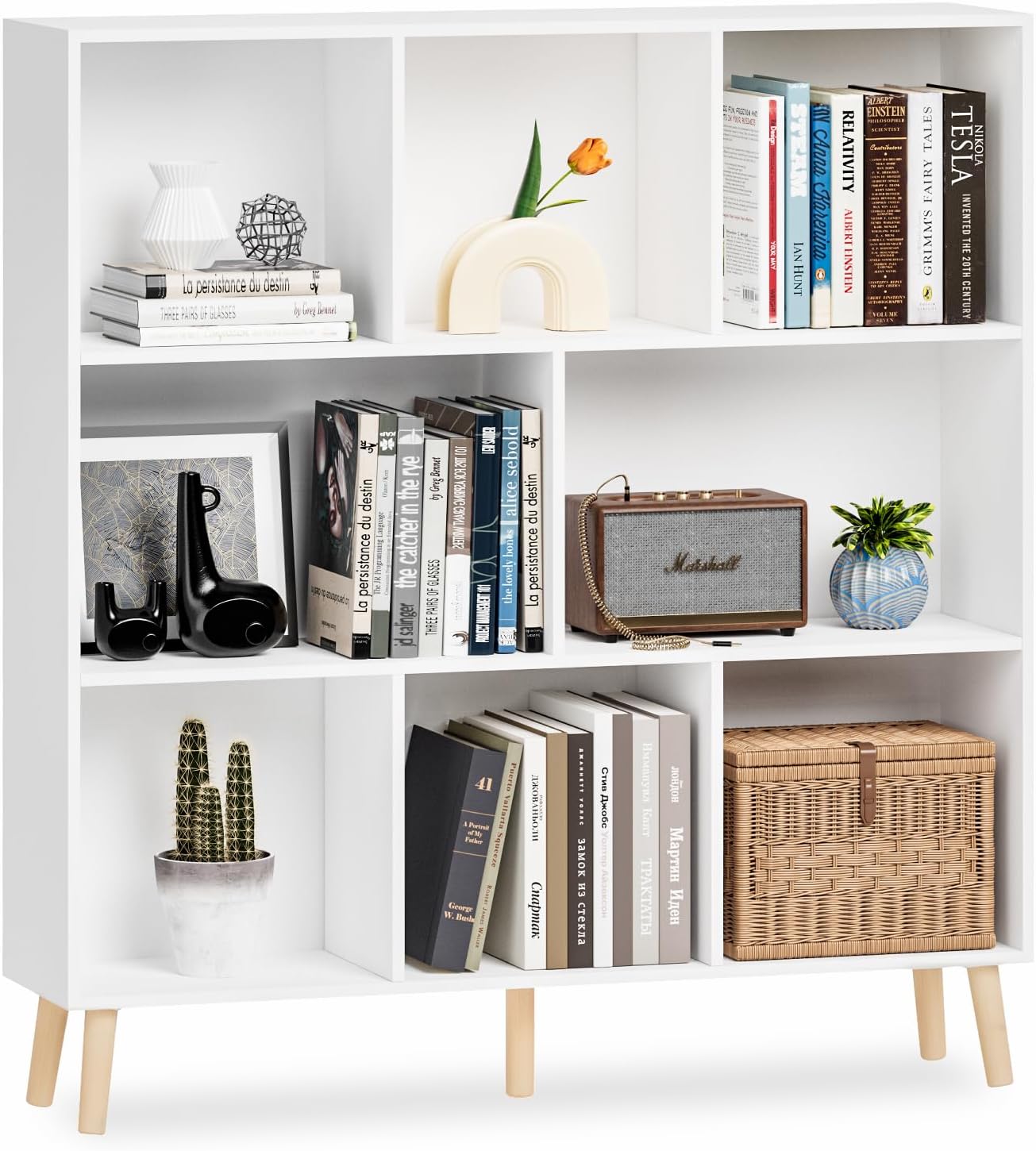 Amazon.com: APPOLYN Cube Bookshelf, 3-Tier Floor Standing Display ...