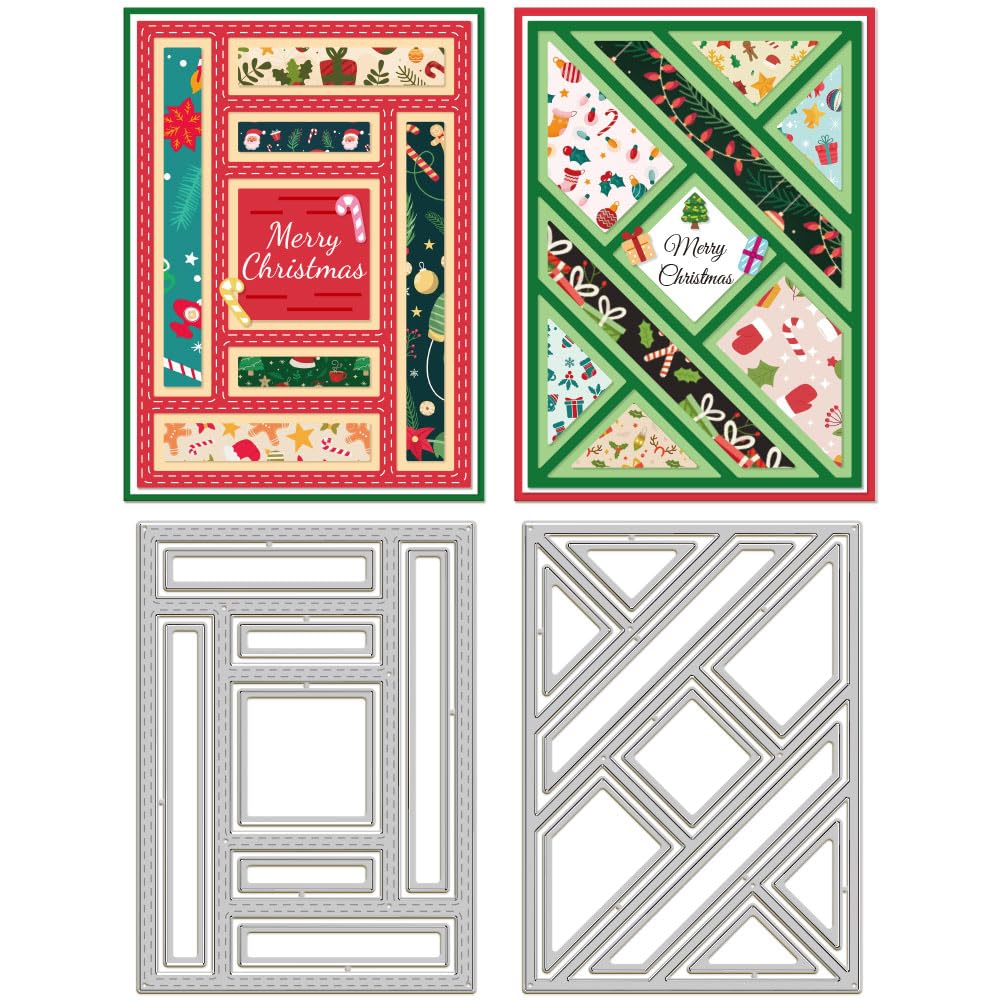 GLOBLELAND 2Set Splicing Rectangular Background Board Cutting Dies for ...