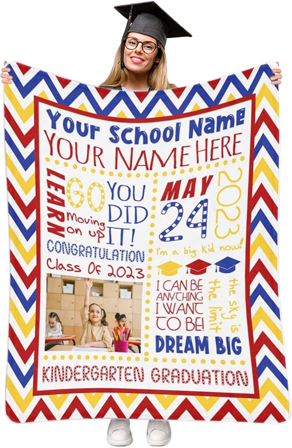 Amazon.com: Personalized Kindergarten Graduation Blanket - Subway Art ...