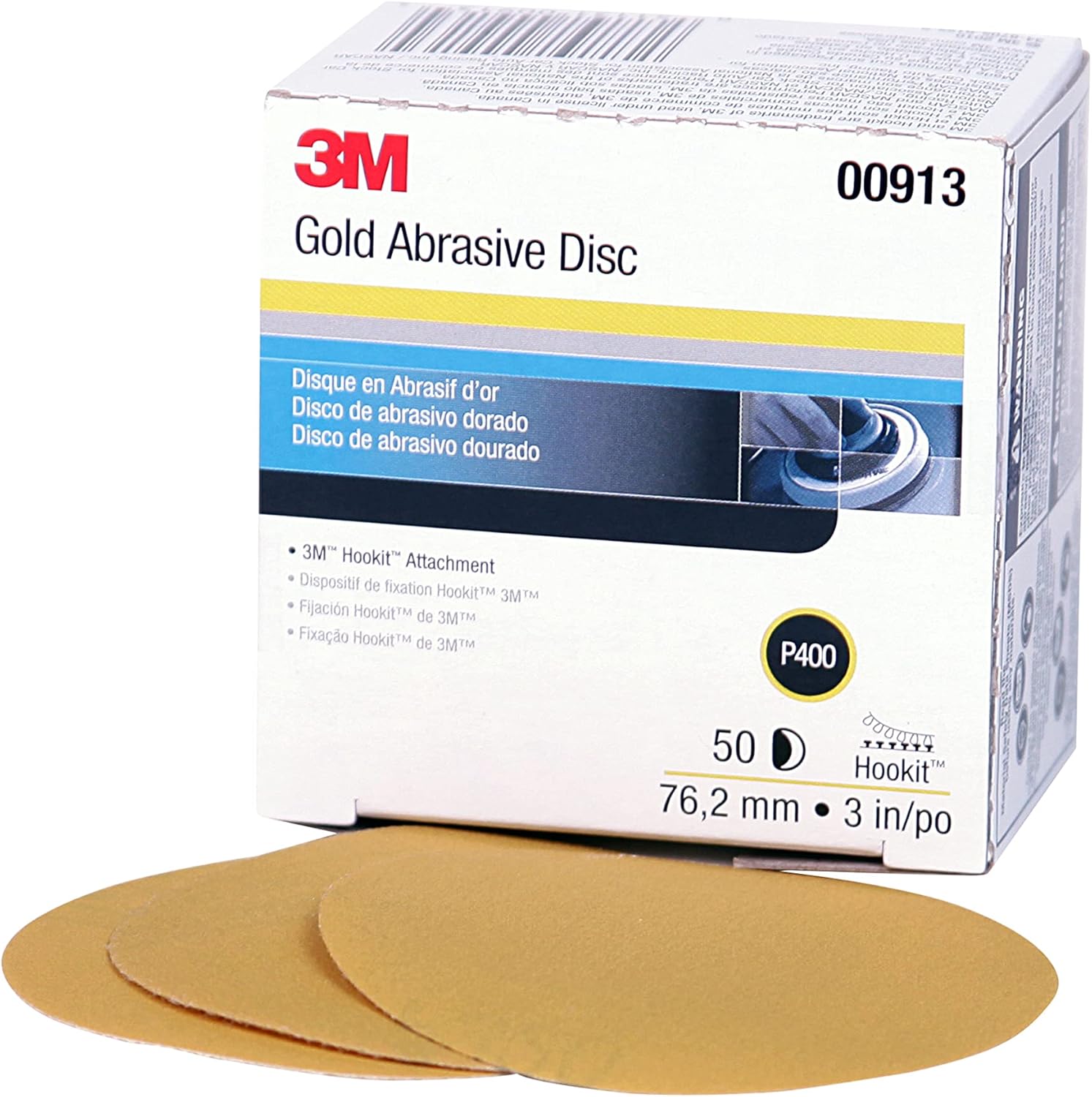 3M 00913 Hookit Gold 3" P400A Grit Disc : Amazon.ca: Tools & Home ...