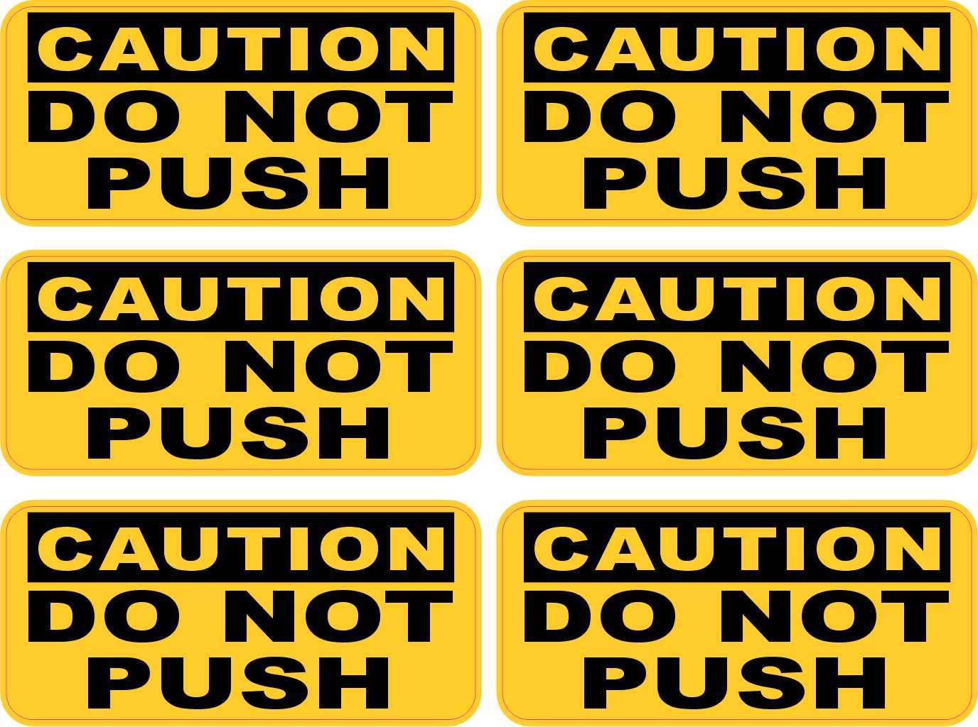 Amazon.com: StickerTalk Caution Do Not Push Vinyl Stickers, 1 Sheet of ...