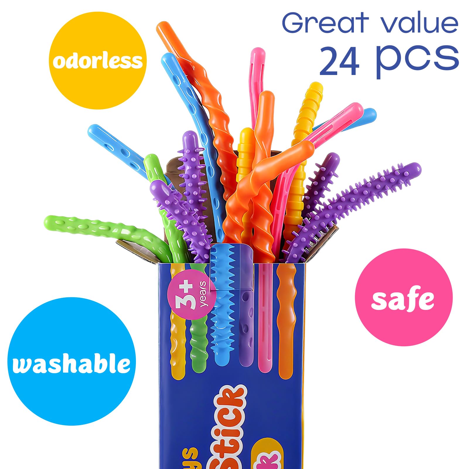 Snapklik.com : Fidget Toys Bulk For Kids: 24 PCS Textured Silicon ...