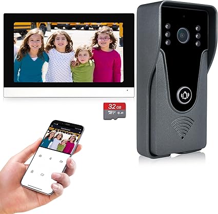 Amazon.com: Wireless IP Video Doorbell Intercom System, WiFi 7 Inch ...
