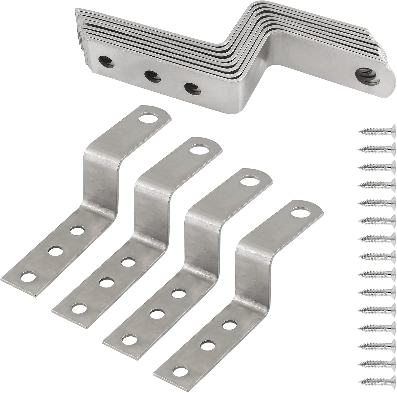 Amazon.com: HARSKIYER 12pcs Z Shaped Corner Bracket, Silver Height 1 ...