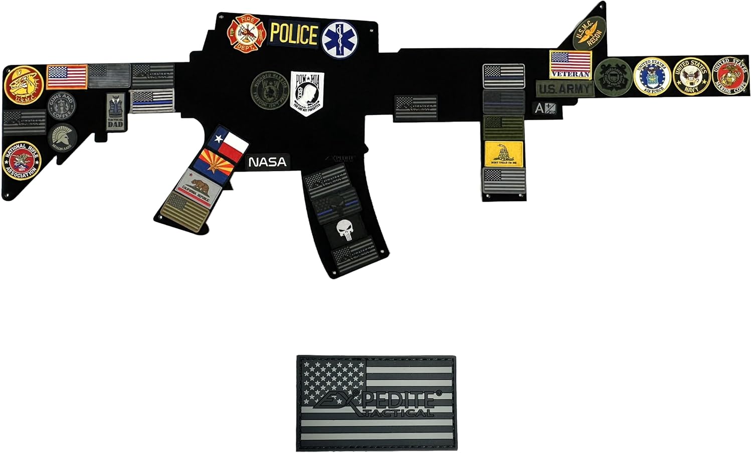 Amazon.com: Patch Board Rifle Silhouette Design Hook and Loop Morale ...