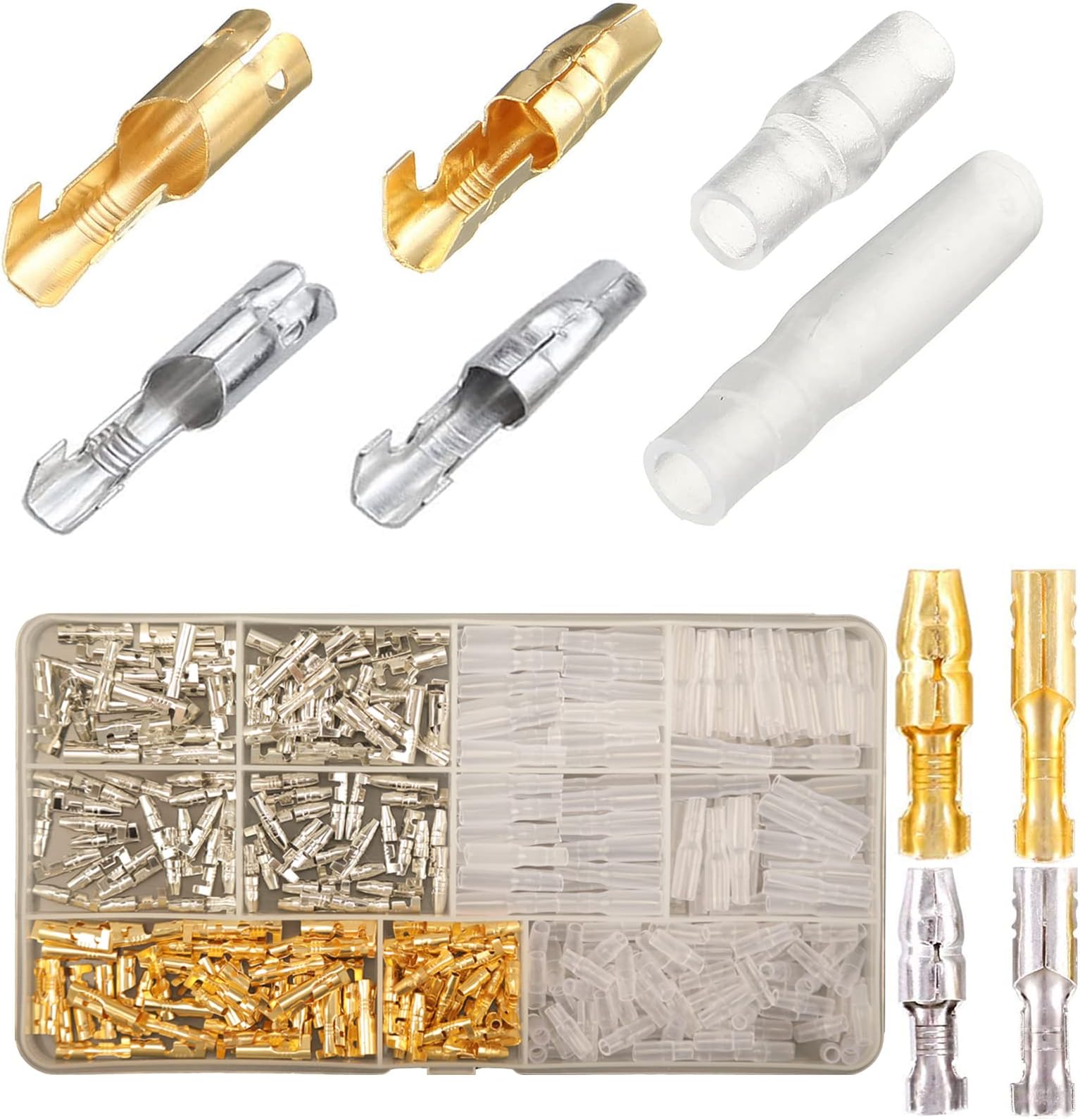 Pinenuts Rundsteckverbinder Motorrad Doppelt, 400 Stück 3,9mm Terminals ...