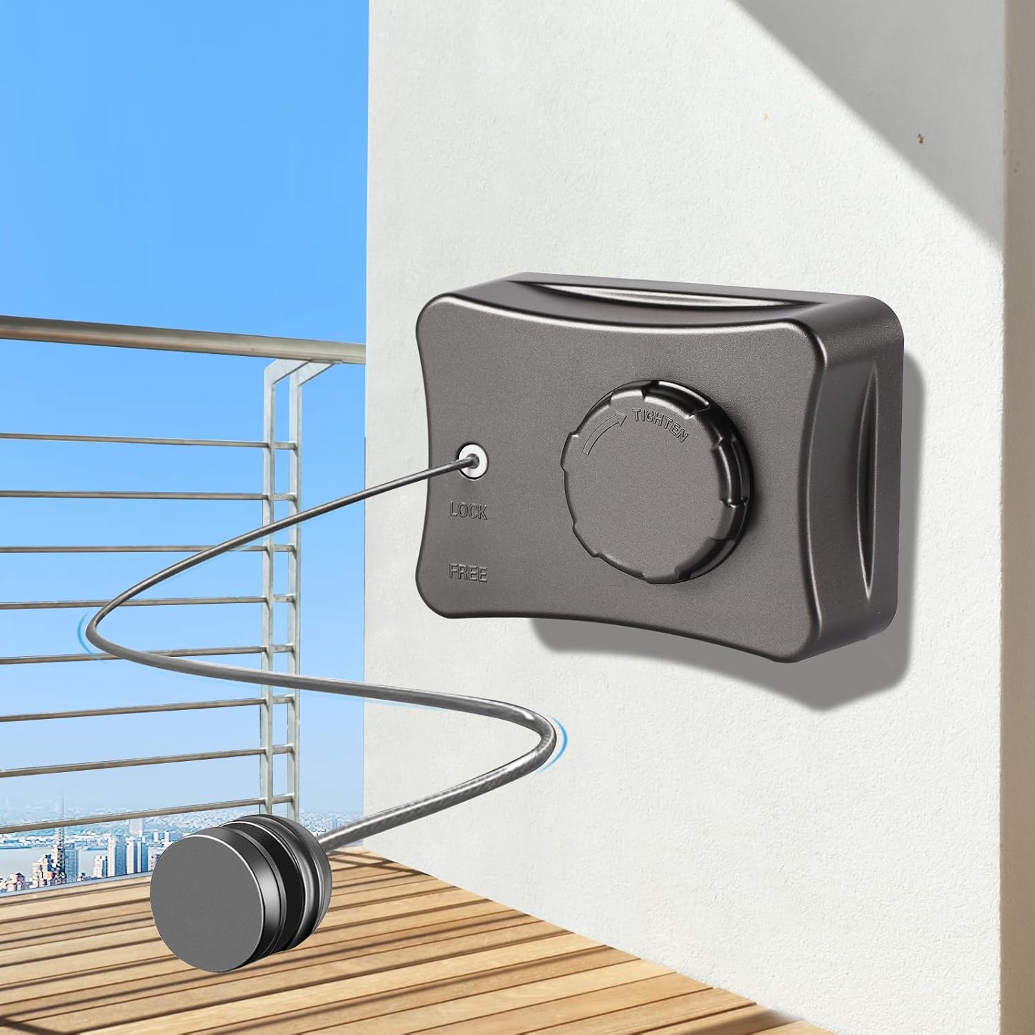 Amazon.com: Retractable Clothesline Indoor Outdoor, 16.7 Ft Heavy Duty ...