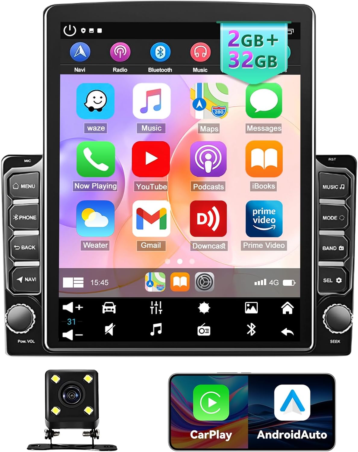 EWLSAC Android 13.0 Double Din Car Stereo Universal 9.7 Inch HD Touch ...