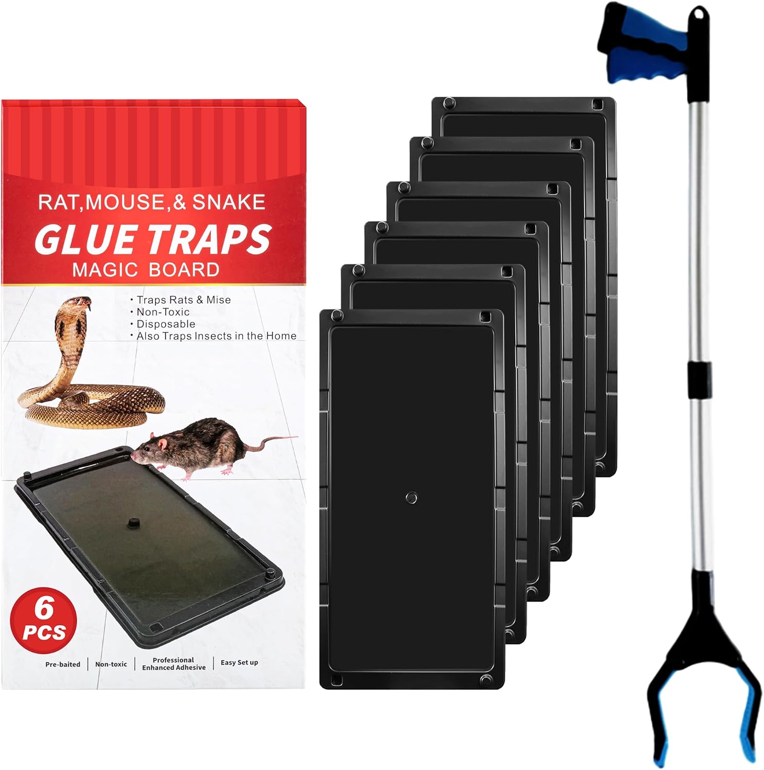 Amazon.com: Reliable1st Super Glue Rat & Mouse Traps 6 Pack with 32 ...