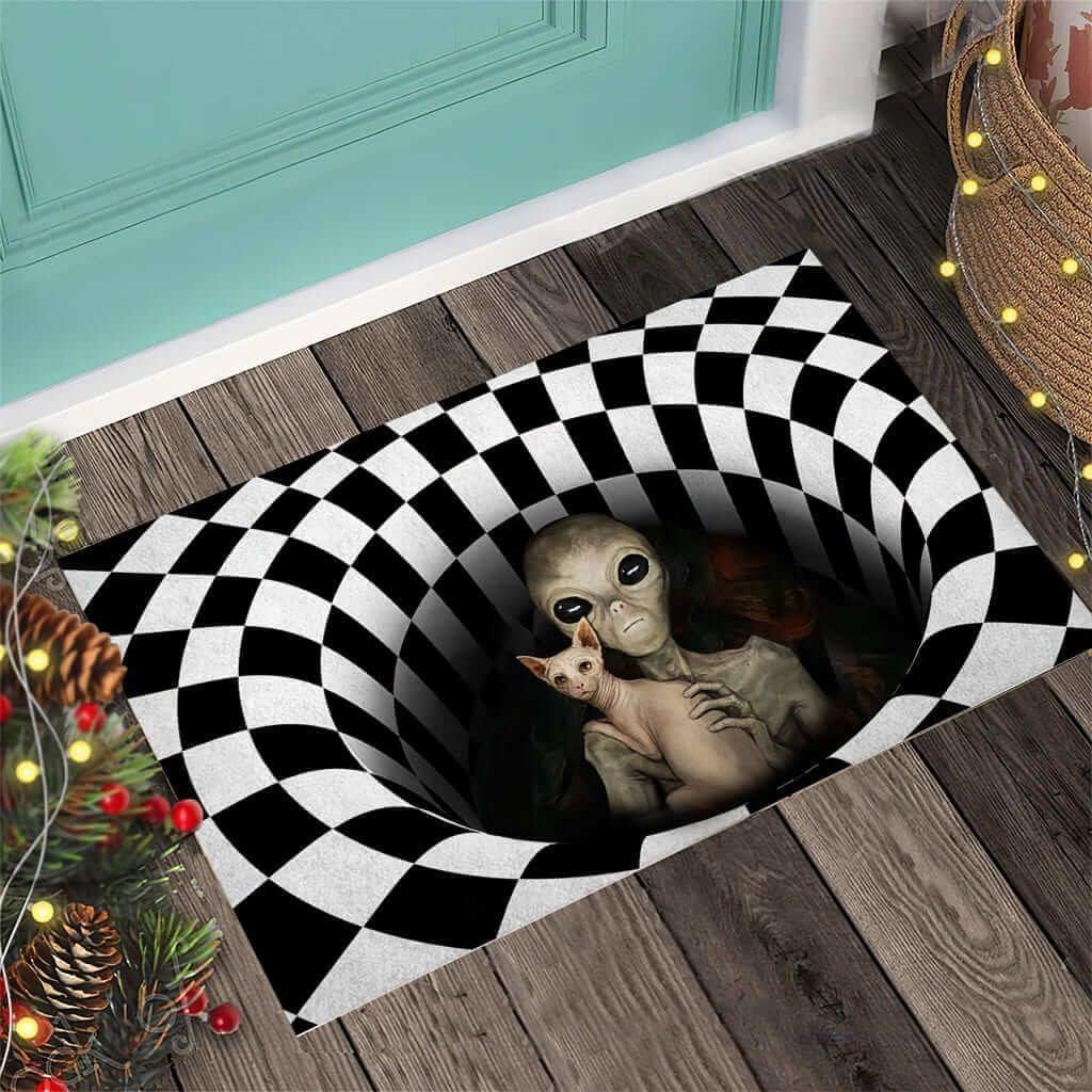 Amazon.com: Door Mat Indoor Entrance Print Welcome Funny Doormat Alien ...