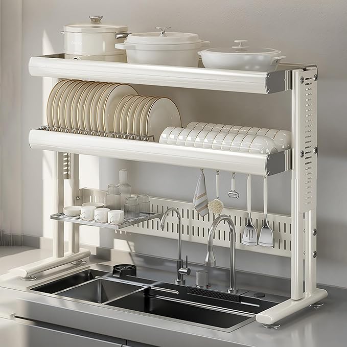 Amazon.com - Hdrriozu Large Over The Sink Dish Drainer Drying Rack，2 ...