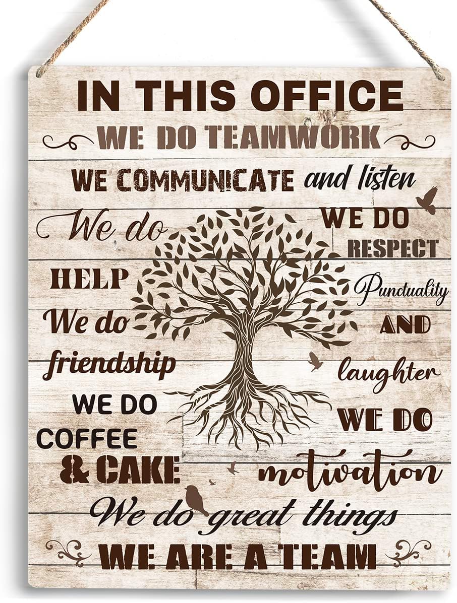 Amazon.com : We Are A Team Office Signs Decor, In This Office Sign ...