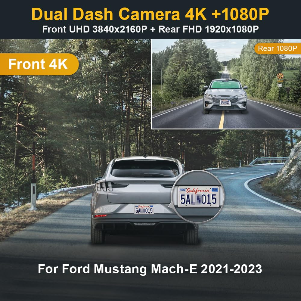 Snapklik.com : Fitcamx Front 2160P+Rear 1080P Dash Cam Adapts For Ford ...
