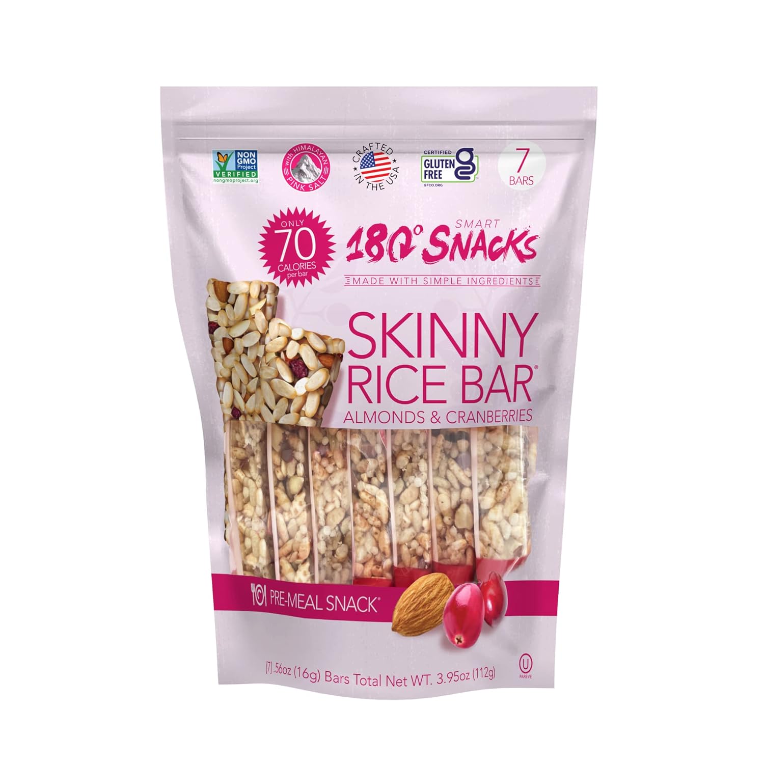Amazon.com: 180 Snacks Pre-Meal Snack Skinny Rice Bar with Himalayan ...