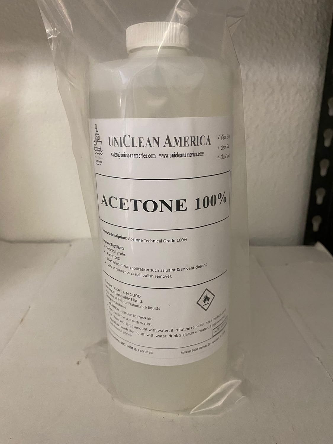 UniClean America Acetone - HIGH Purity 100% - Made in USA - for ...
