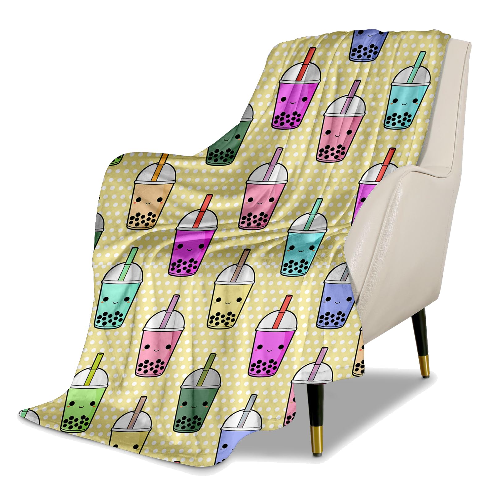 Amazon.com: UGTEWXU Kids Cute Boba Tea Cartoon Throw Blanket for Boys ...