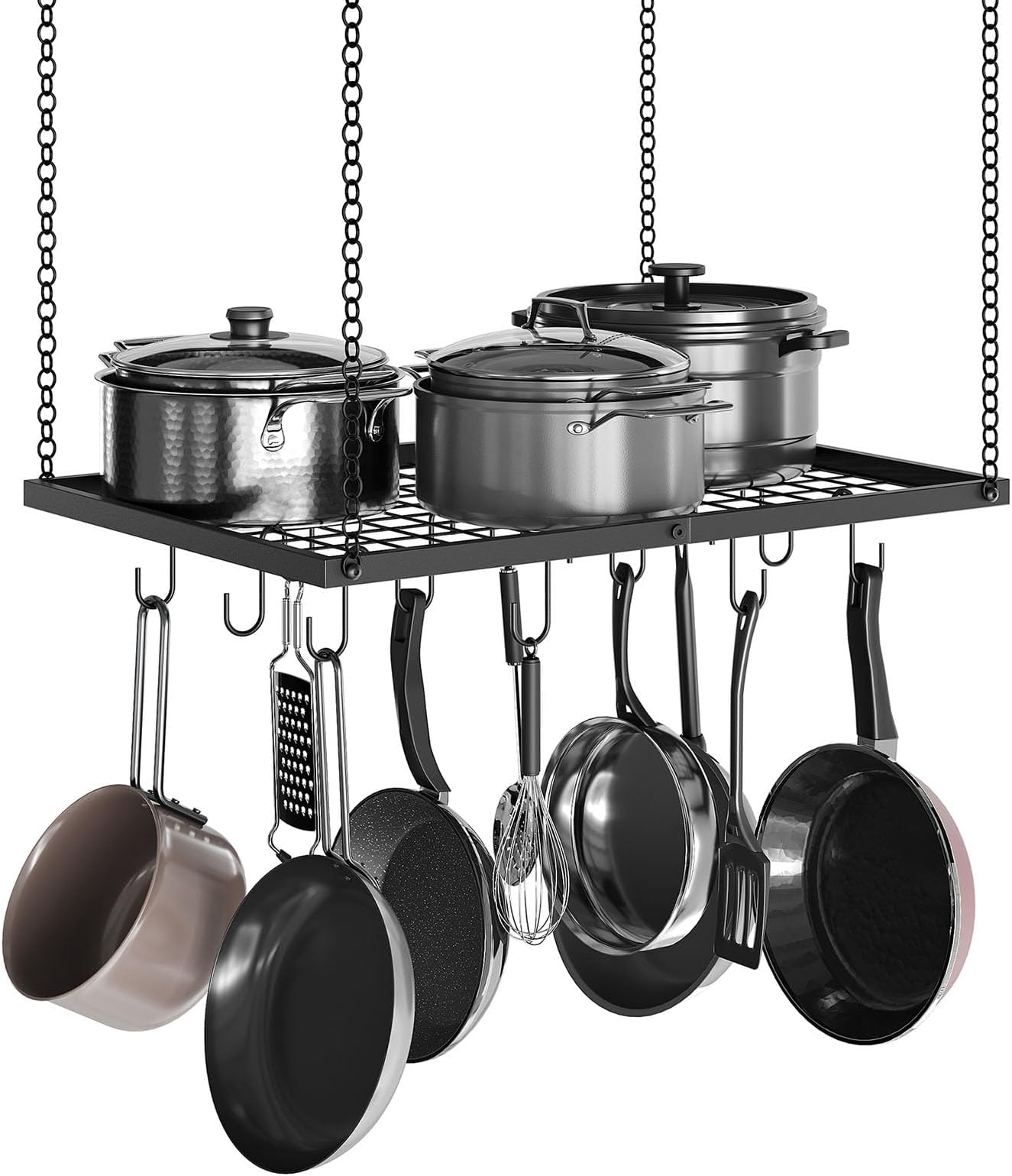 Amazon.com: GILLAS Pot Racks Hanging Ceiling Mount, Pot and Pan Hanging ...