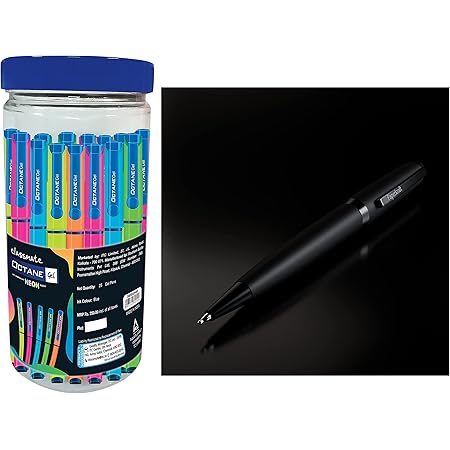 Classmate Octane Neon- 25 Blue Gel Pens & Paperkraft Chopin- Blue Ball ...