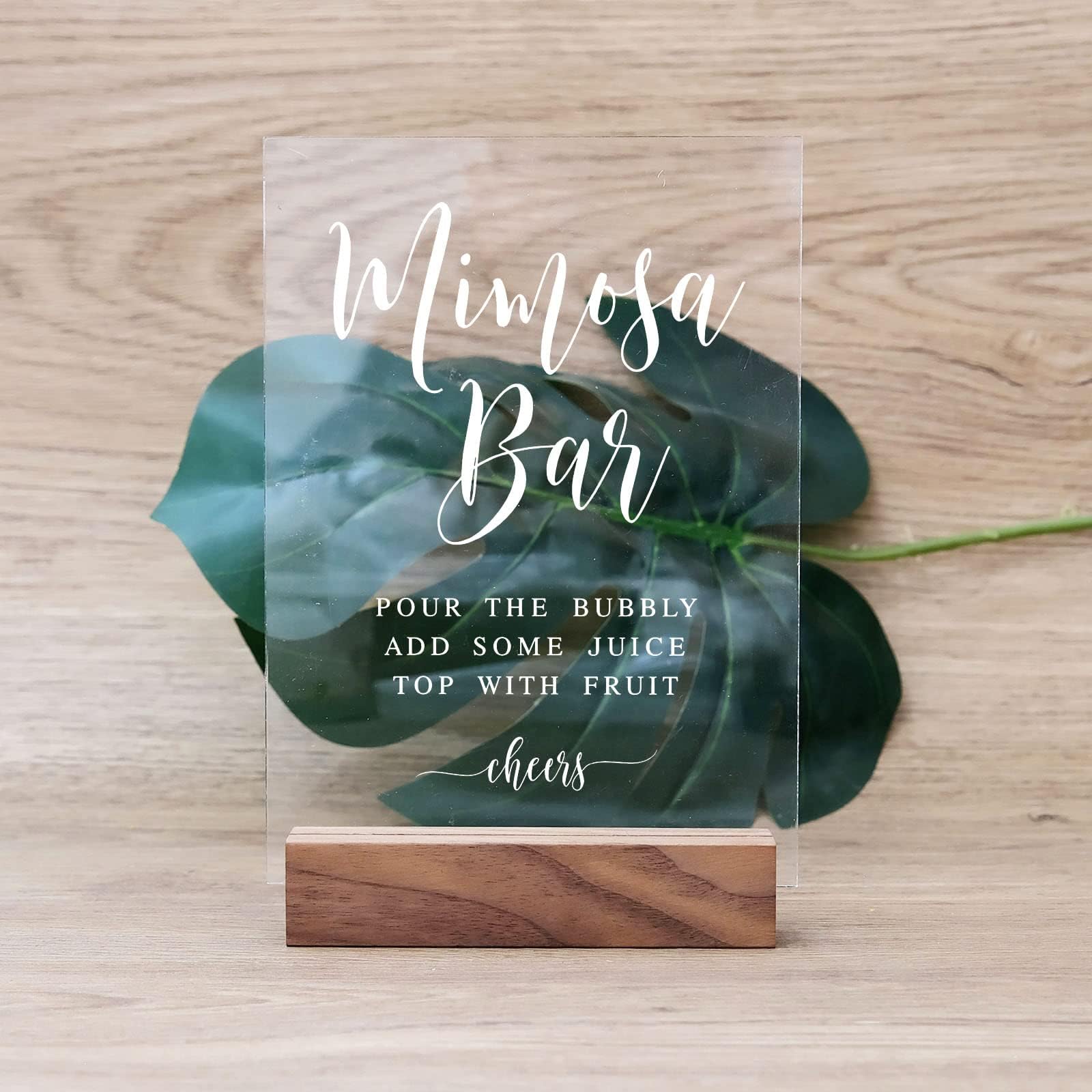 Amazon.com: Acrylic Wedding Sign with Stand- 5x 7 Inch Glass Look Clear ...