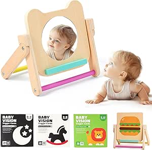 Amazon.com: IEATFO Rotating Baby Safe Mirror with 120 Pages Visual ...