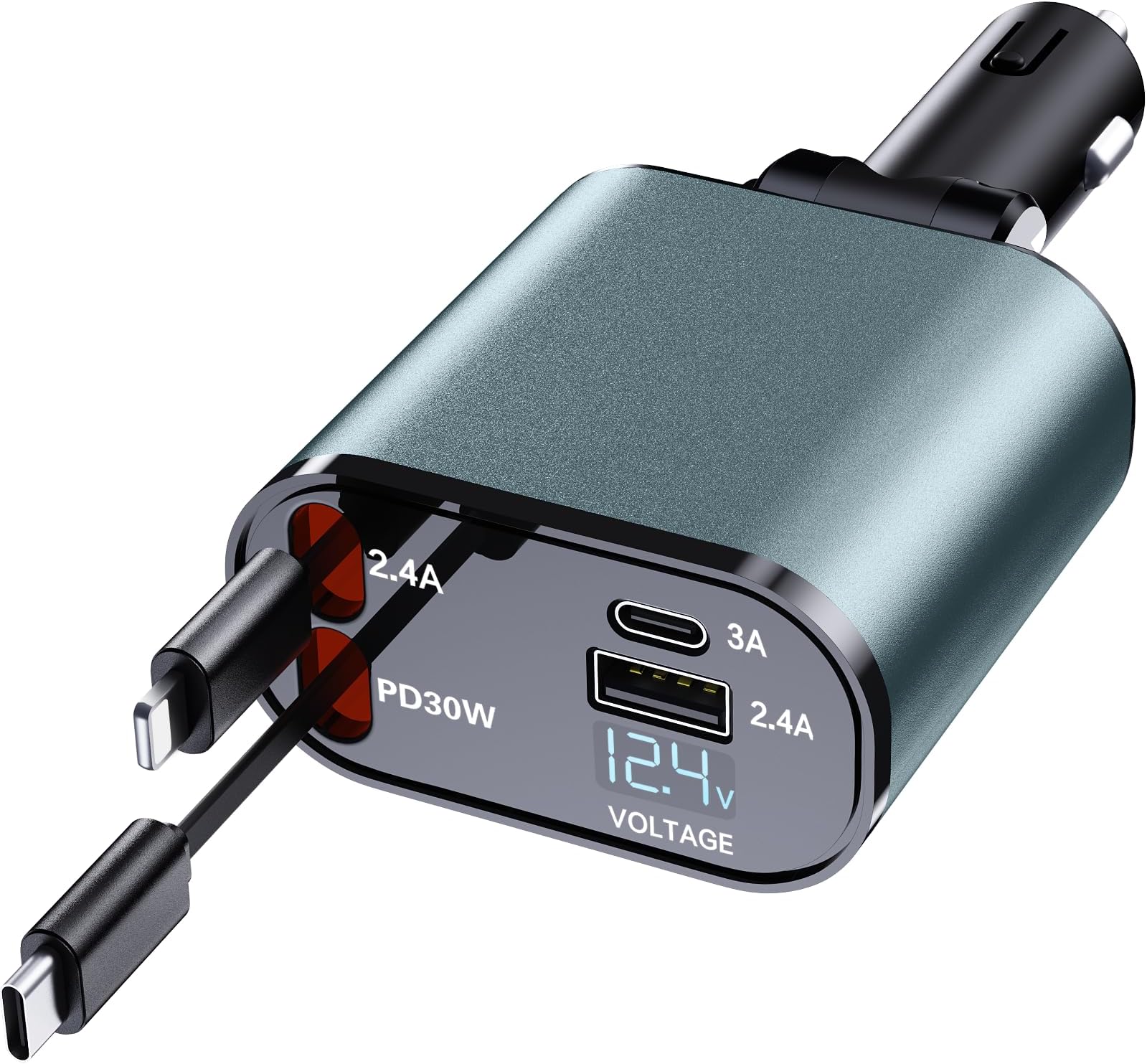 Amazon.com: MYGHSX Retractable Car Charger, 4 in 1 Fast Cell Phone ...