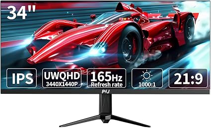 Amazon.com: PIJ Gaming Monitor 34 inch IPS 165Hz, Ultrawide PC Screen ...