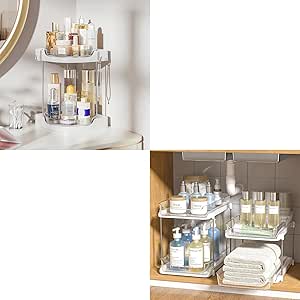 Amazon.com - Delamu 2 Sets of 2-Tier Multi-Purpose Bathroom Under Sink ...