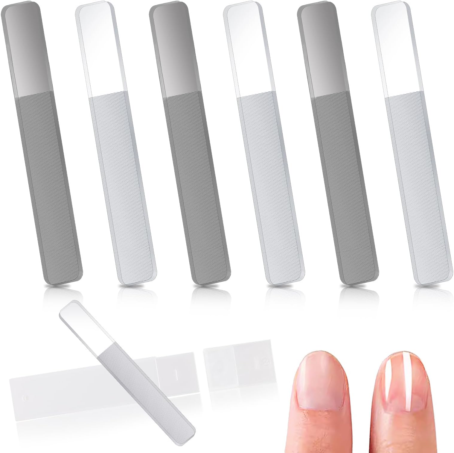 Amazon.com : 6 Pieces Glass Nail Buffer, Glass Nail Files for Natural ...