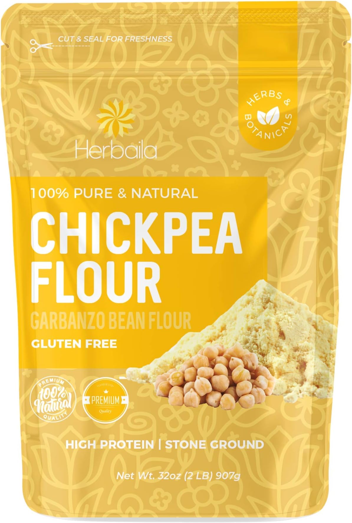 Amazon.com : Chickpea Flour 2lbs / 32oz, Stone Ground Chickpea/Garbanzo ...