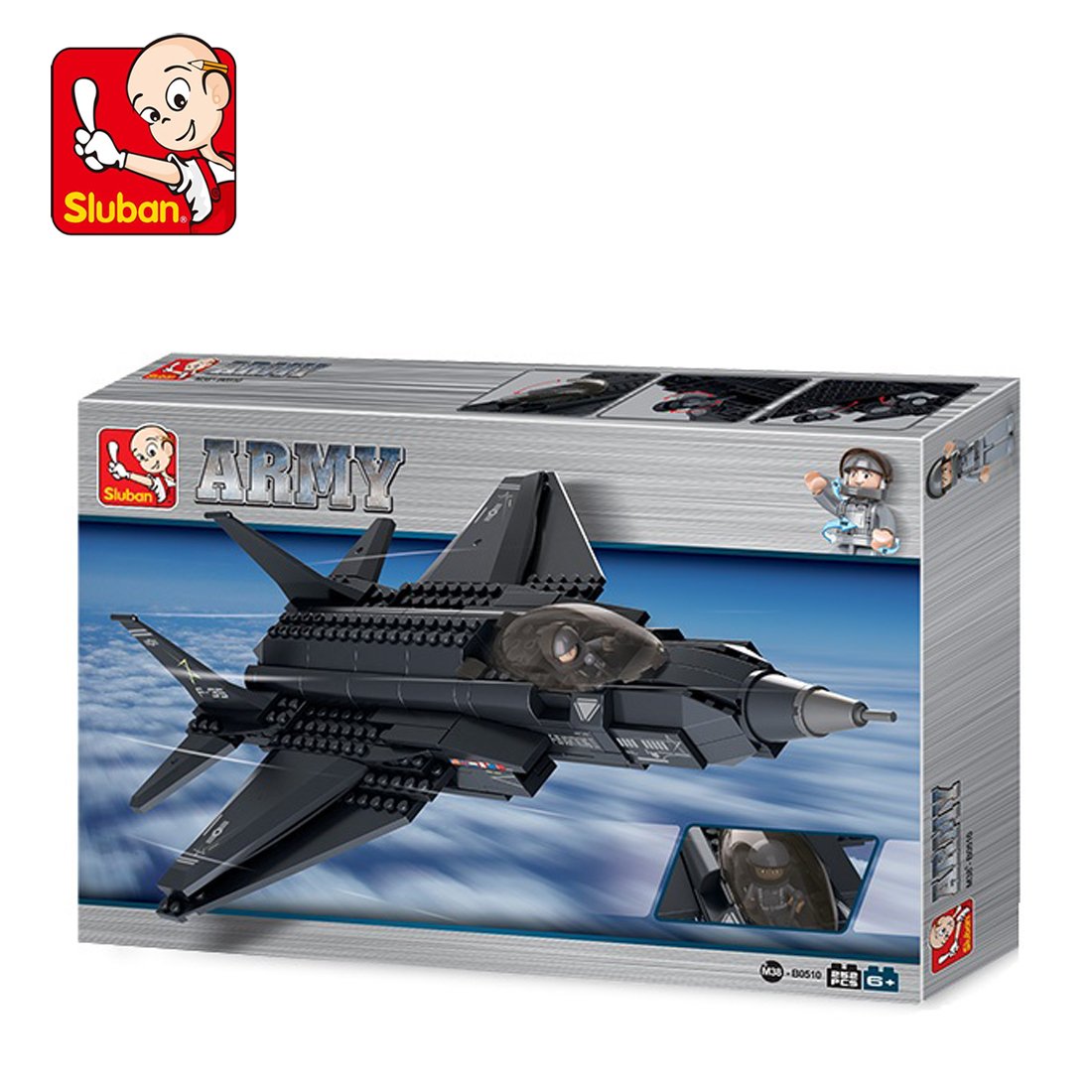 Sluban SlubanM38-B0510 Fighter Jet Building Bricks Set : Amazon.co.uk ...