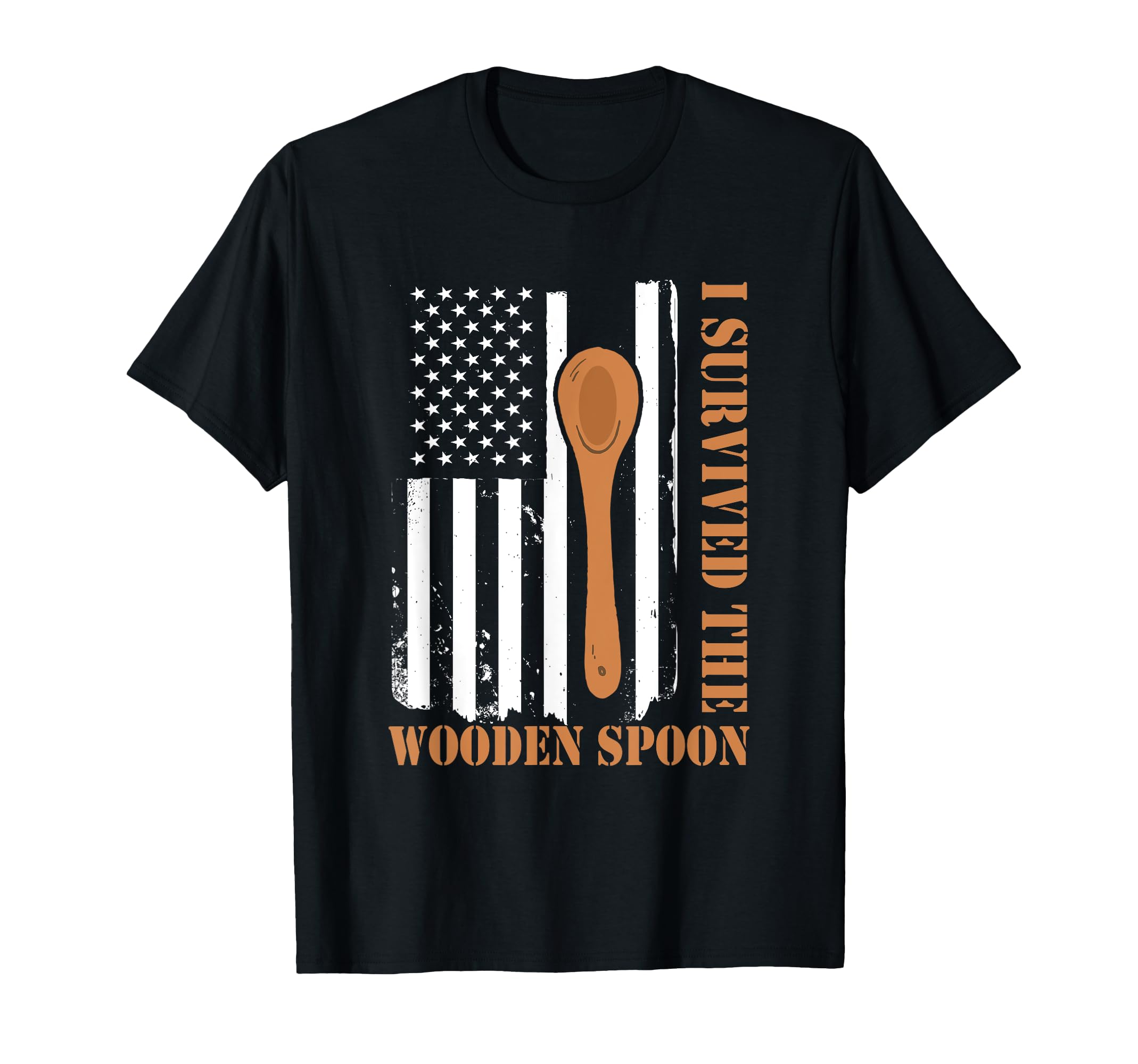 Amazon.com: Funny Retro Vintage Wooden Spoon Survivor T-Shirt ...