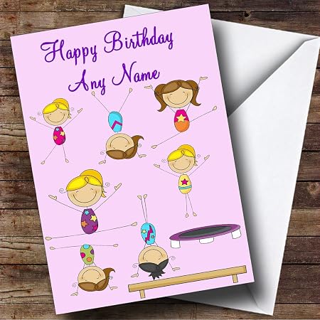 Gymnastics Personalised Birthday Card - Special Card for Girls ...