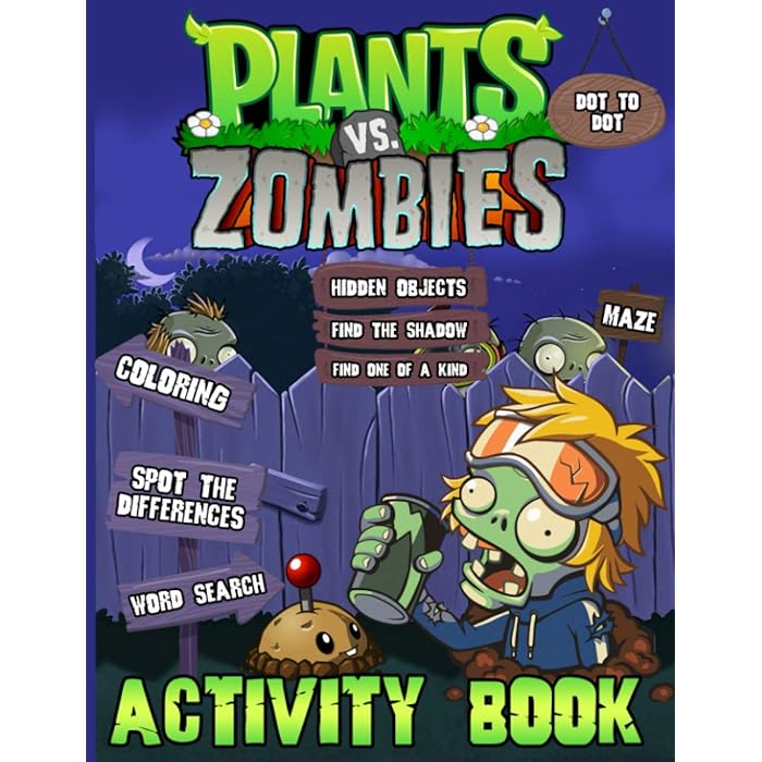 Buy Plants Vs Zombies Activity Book: Adult, Kid Maze, Find Shadow ...