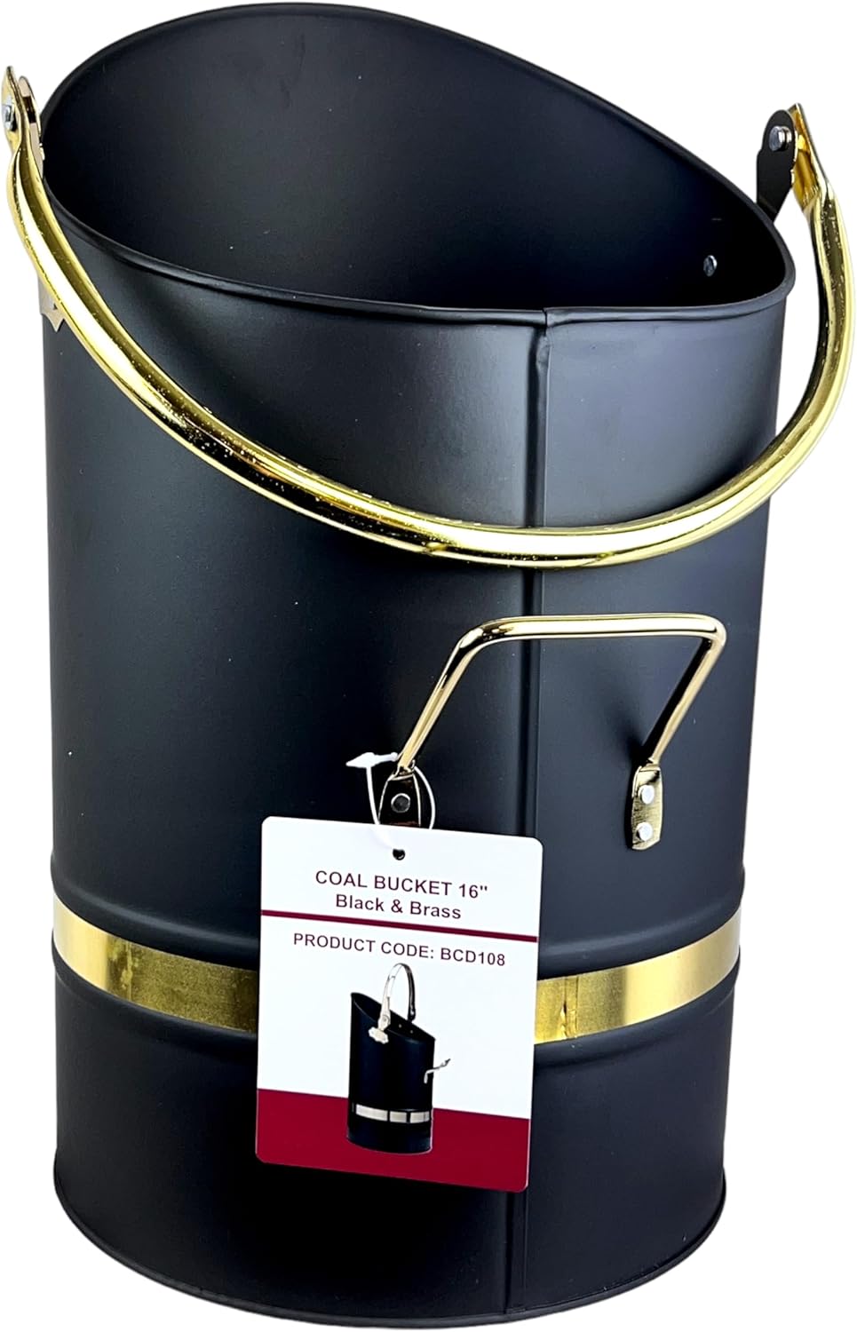 16" Heavy Duty Large Metal Coal Hod with Carry Handle Scuttle Fireside ...