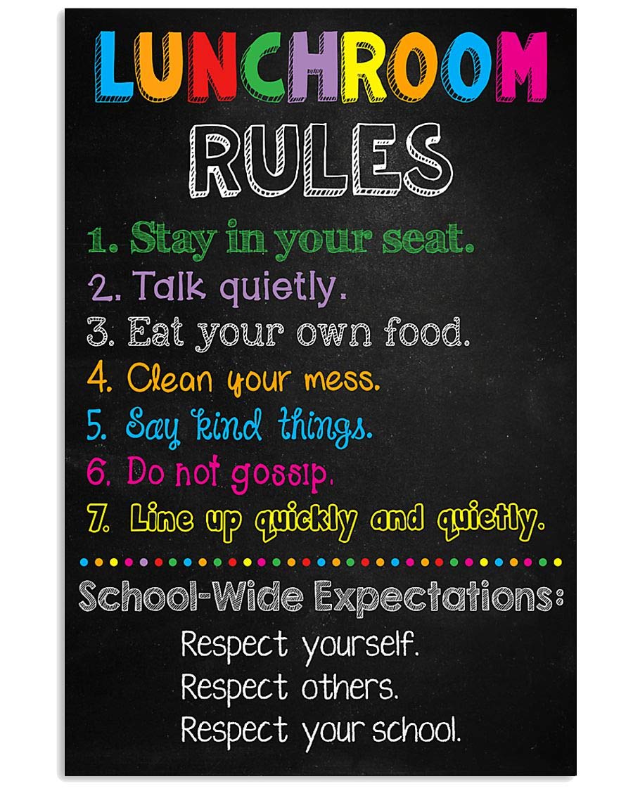 Amazon.com : Lunchroom Rules Metal Sign Funny School Decor School- Wide ...