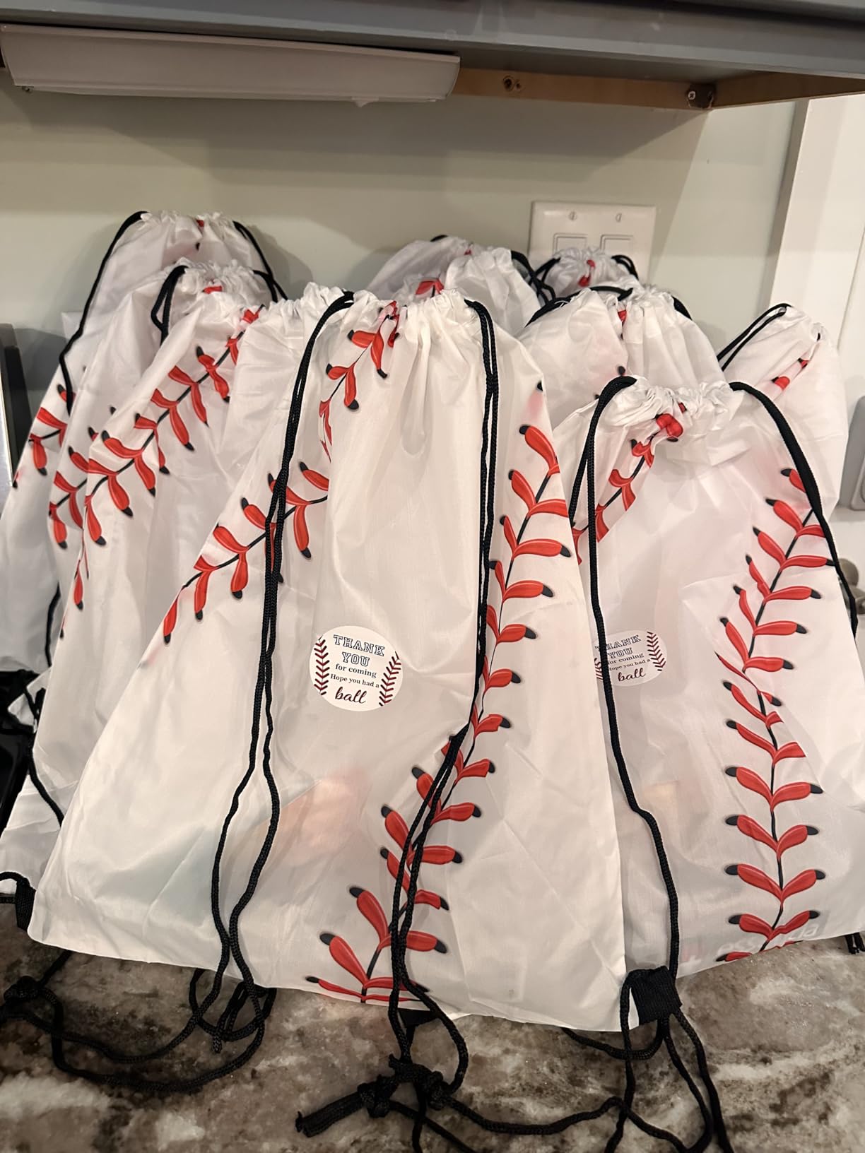 Amazon.com: 50 Baseball Stickers, Baseball Birthday Party Favor Thank ...